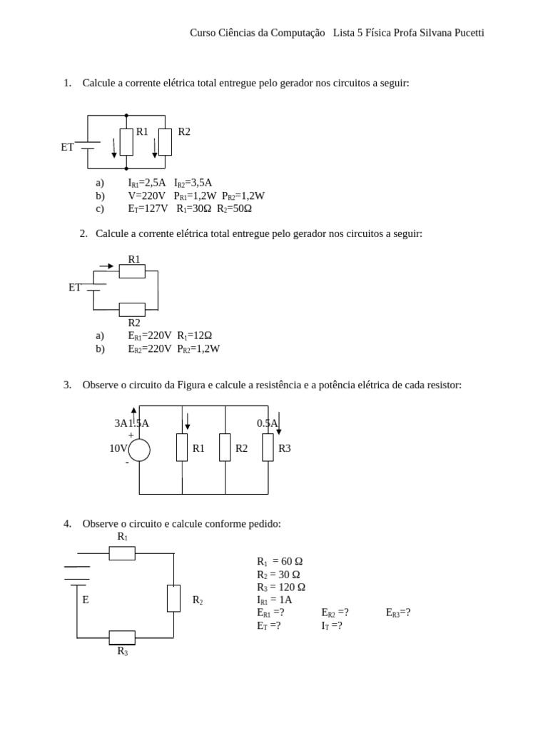 LISTA 5 - Física | PDF