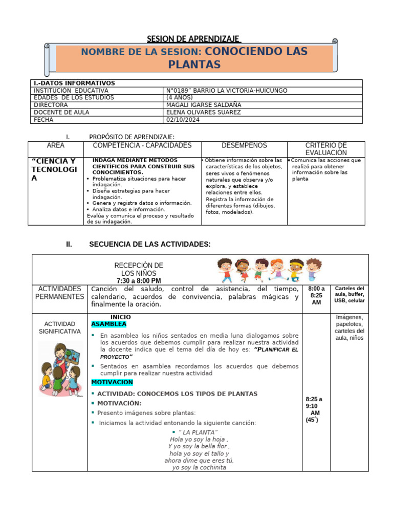 conociendo las plantas | PDF | Evaluación | Aprendizaje