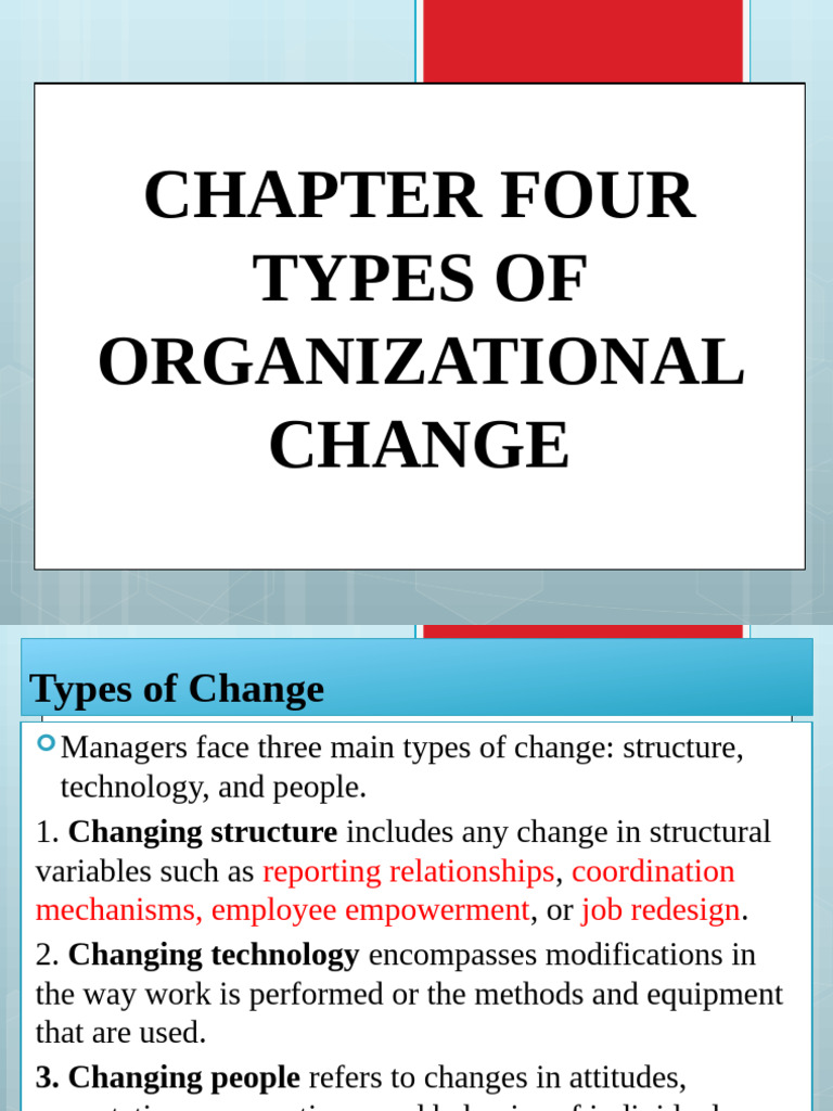 Types of Organizational Change Explained | PDF | Strategic Planning | Goal