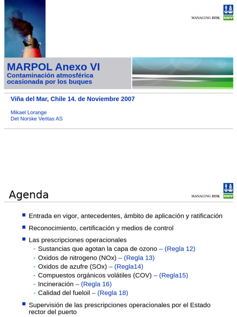 MARPOL Anexo VI | PDF | Contaminación | Impacto humano en el medio ambiente