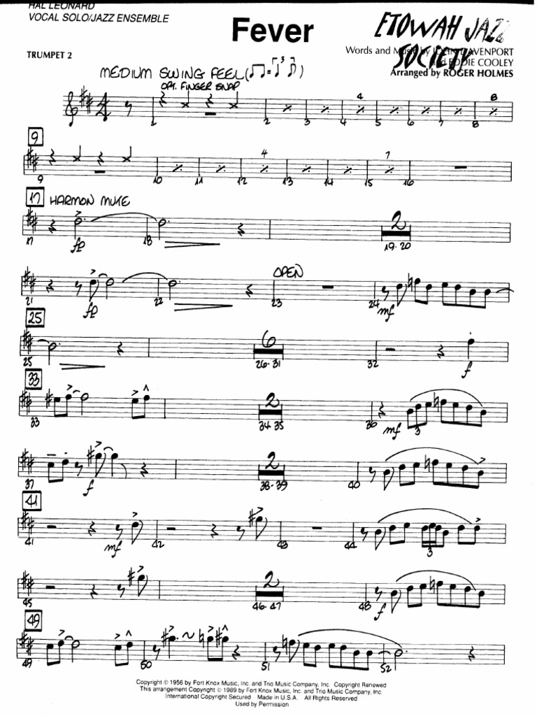 Fever (Holmes) Trumpet2 | PDF