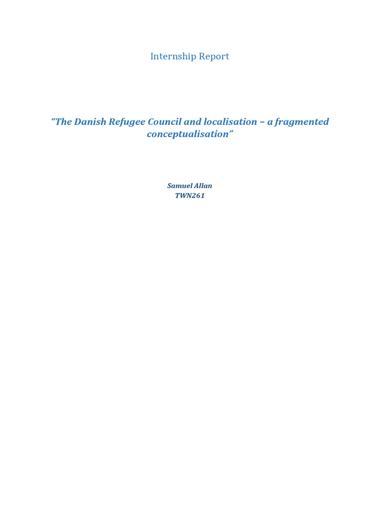 Internship Report - Second Draft | PDF | Non Governmental Organization ...