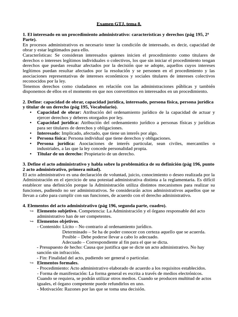 Examen GTJ, Tema 8 | PDF | Justicia | Crimen y violencia