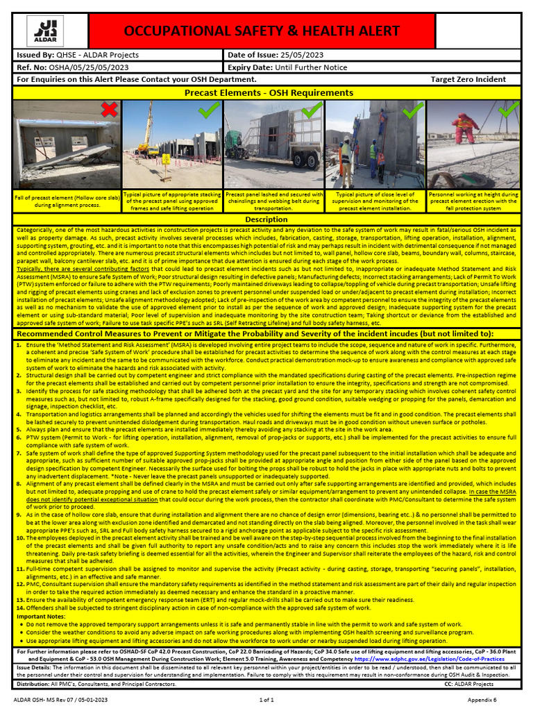 Safety Alert - OSH Requirements | PDF | Occupational Safety And Health ...