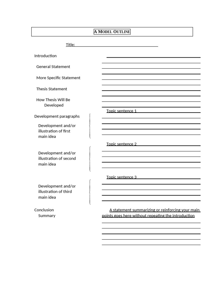 Model Outline for Academic Writing | PDF