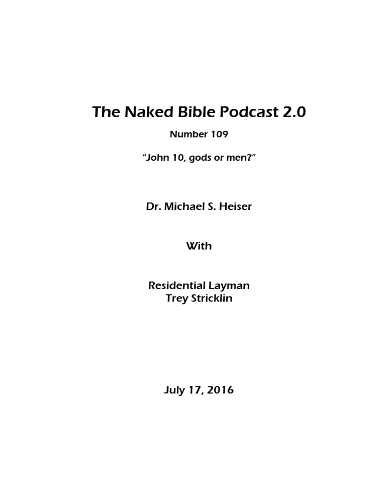 Transcript-109-John-10-gods-or-Men | PDF | Book Of Exodus | The Exodus