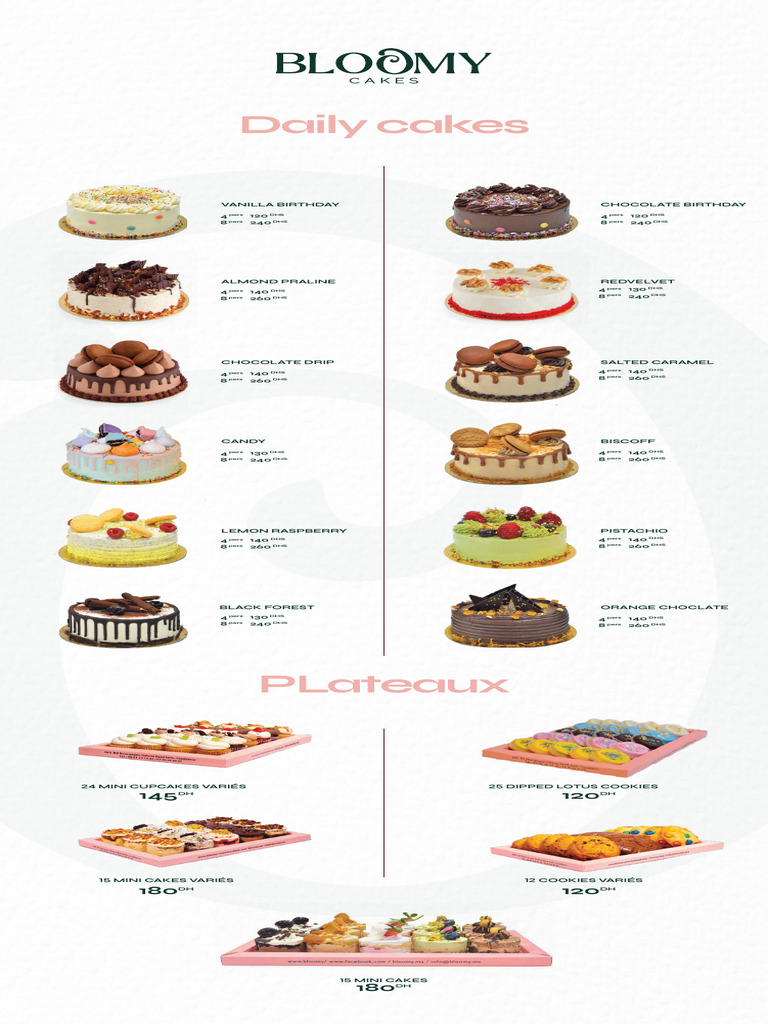 Daily Cakes and Cookie Varieties | PDF