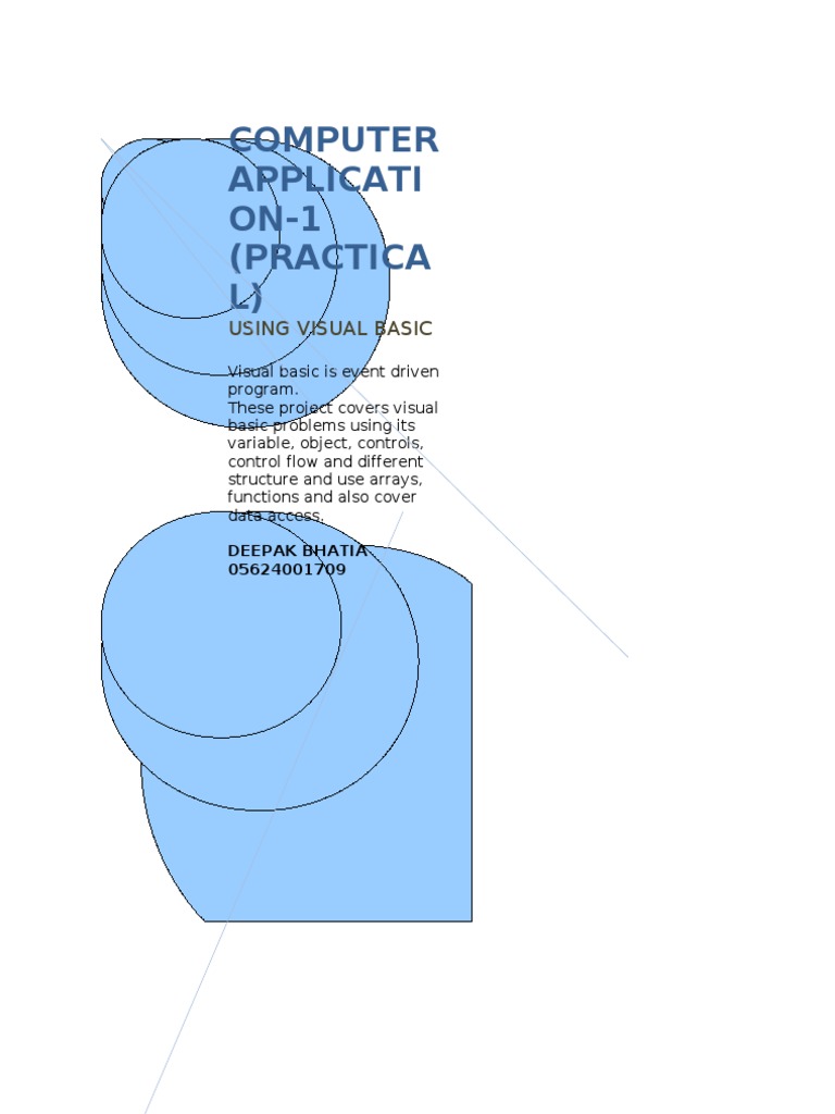 Computer Applicati ON-1 (Practica L) : Using Visual Basic | PDF