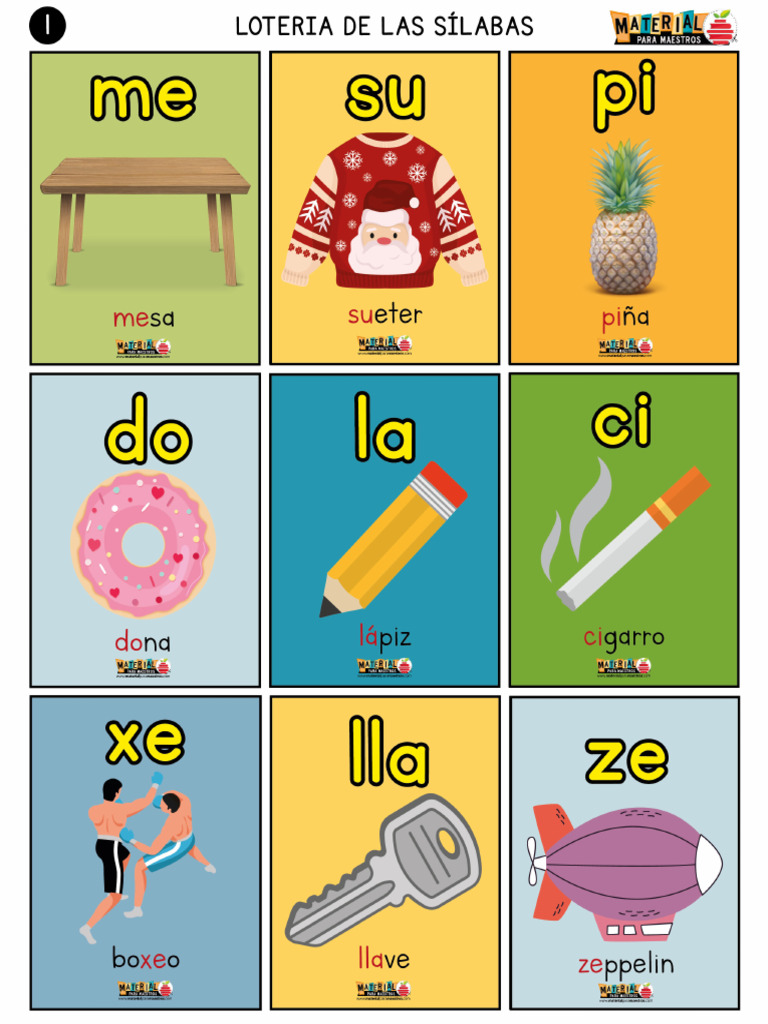 Lotería Silabas Simo | PDF