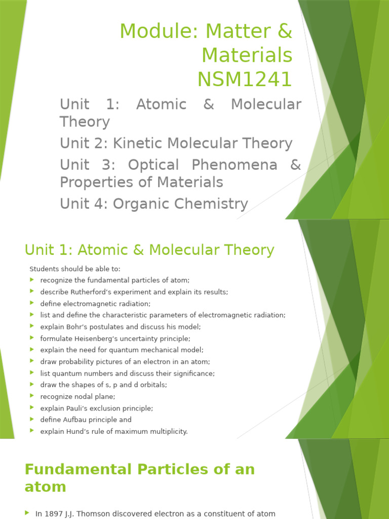 Module NSM1241 Atomic Theory | PDF | Electromagnetic Radiation | Atoms