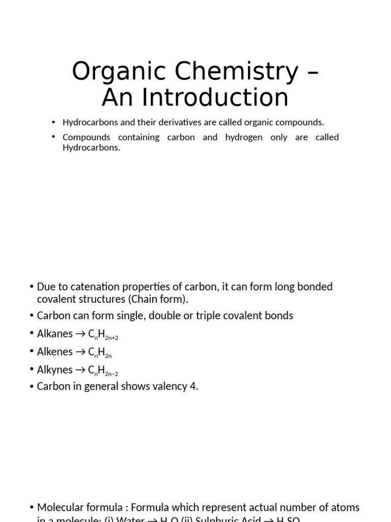 Introduction to Organic Chemistry Concepts | PDF | Alkene | Chemical ...