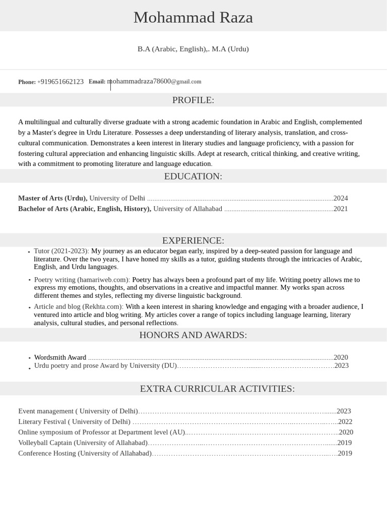 Science-Curriculum-Vitae-13138 | PDF | Liberal Arts Education | Human Communication