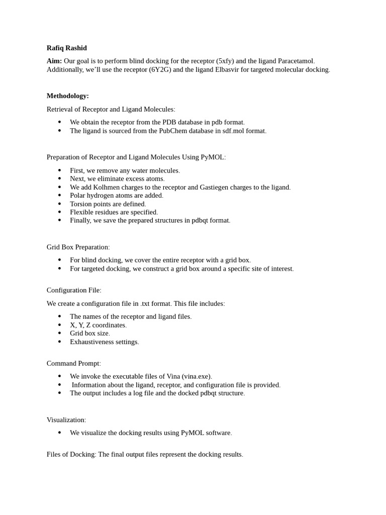 Rafiq Rashid (Docking Experiment) | PDF | Science & Mathematics | Computers