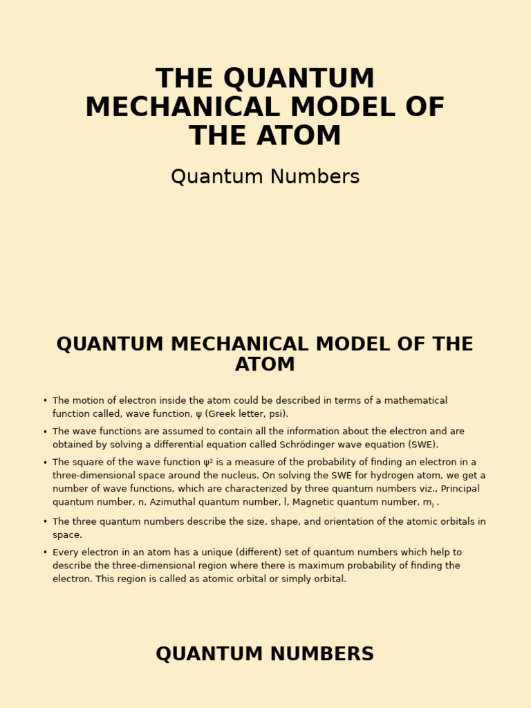 NSM1241 The Quantum Mechanical Model of the Atom | PDF | Atomic Orbital | Quantum Mechanics