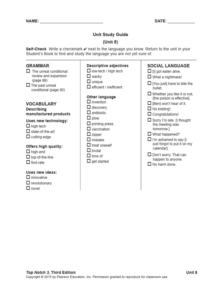 UNIT_08_Unit_Study_Guide | PDF | Human Communication | Linguistics