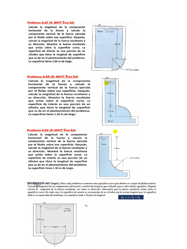 Ejercicios Fluidos | PDF