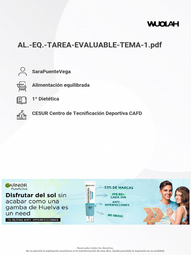 Al. Eq. Tarea Evaluable Tema 1 PDF | PDF | Unidades de medida | Cantidad