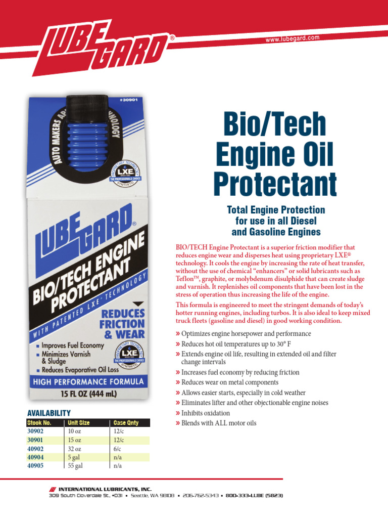 LG - BIOTECH Engine Oil Protectant - 5 | PDF | Motor Oil | Materials