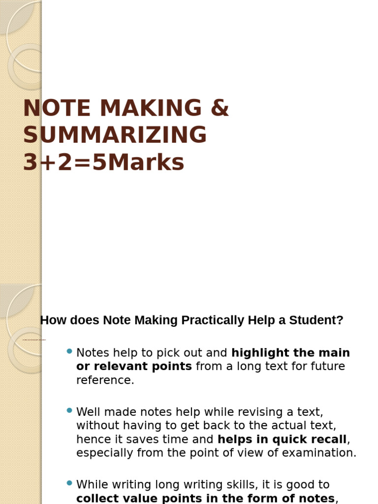 Note Making Ppt (1) | PDF | Science | Engineering