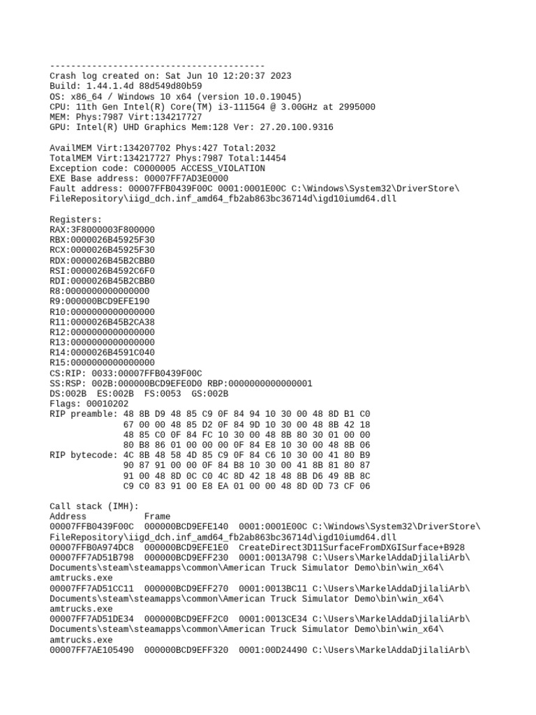 game.crash | PDF | Computer Architecture | Operating System Families