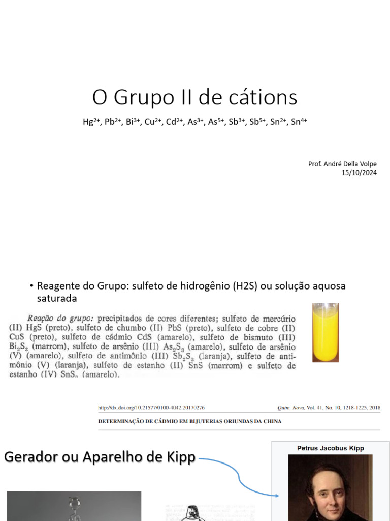 O Grupo II de Cátions | PDF | Veneno | Química