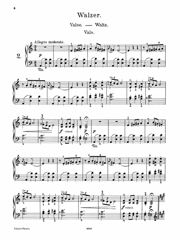 Grieg - Valsa em Lá M Op. 12 Nº 2 | PDF