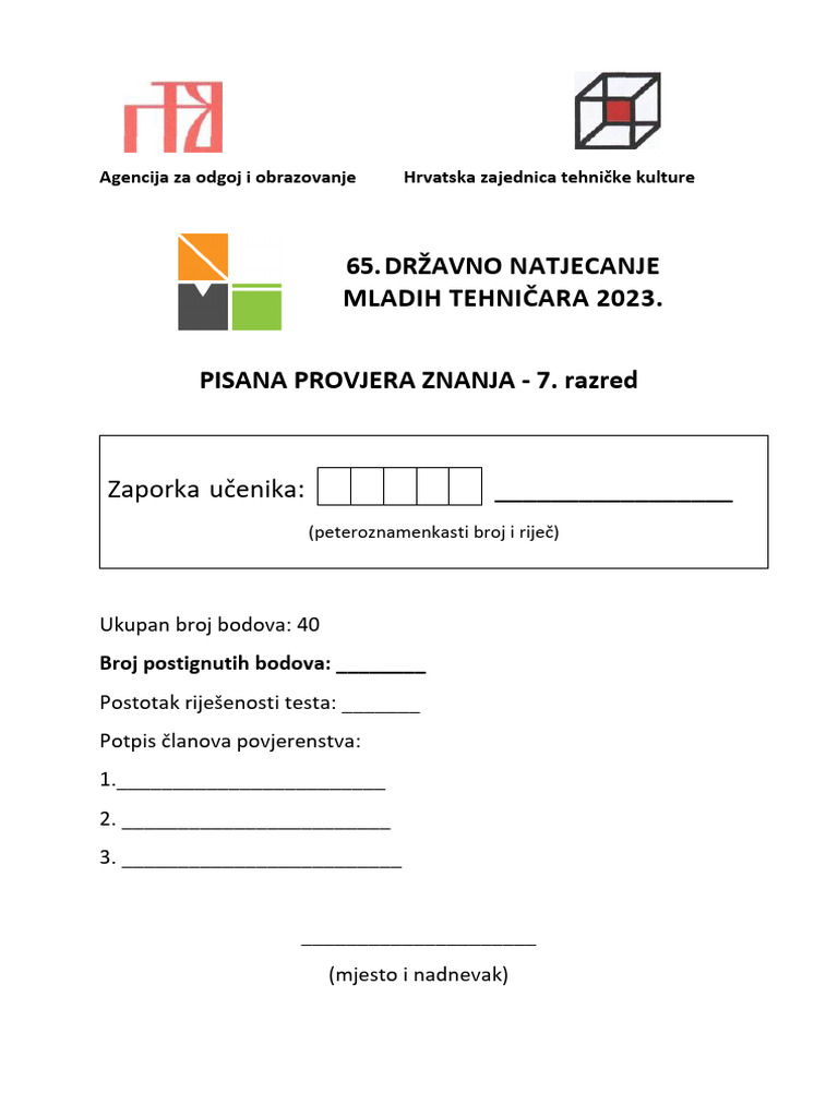 7r - Pismena Provjera Drzavno | PDF