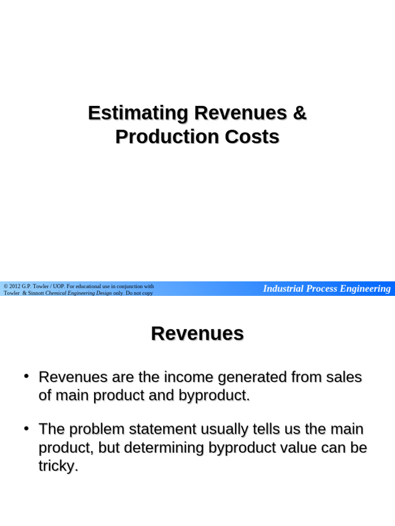 8 Revenues and Production Costs | PDF | Waste | Recycling