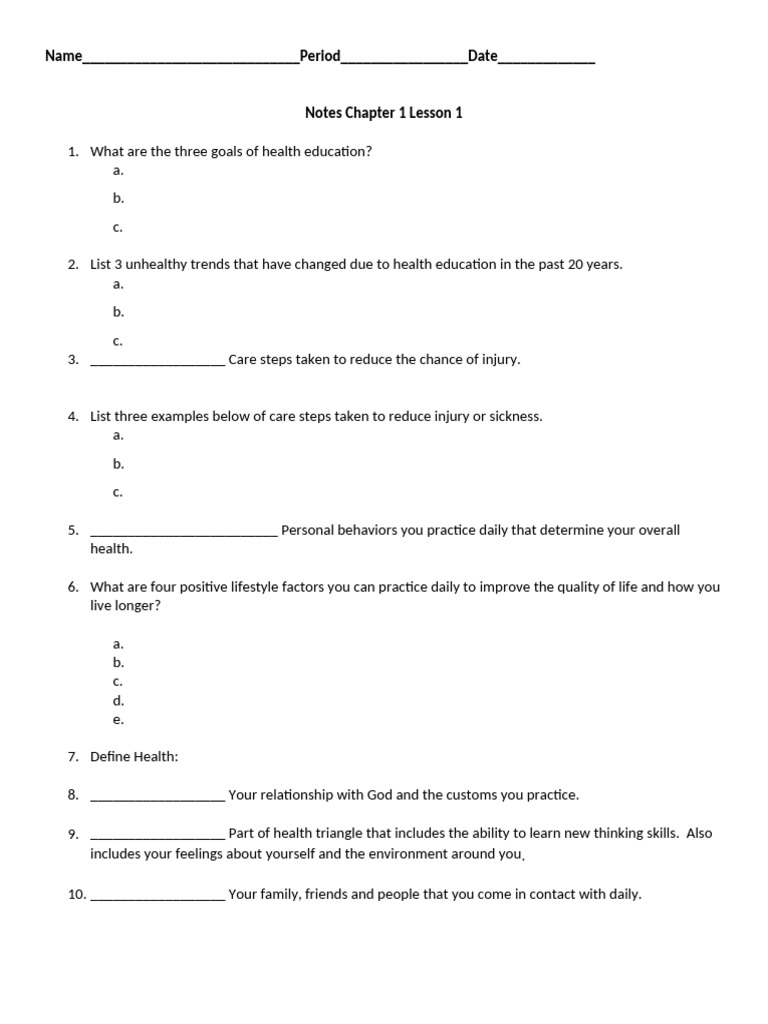 Notes WS CH 1 Lesson 1 | PDF