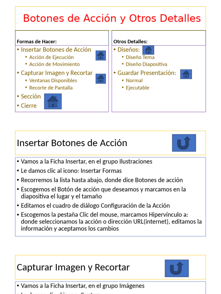 Presentacion Botones de Acción y Otros Detalles | PDF | Microsoft ...
