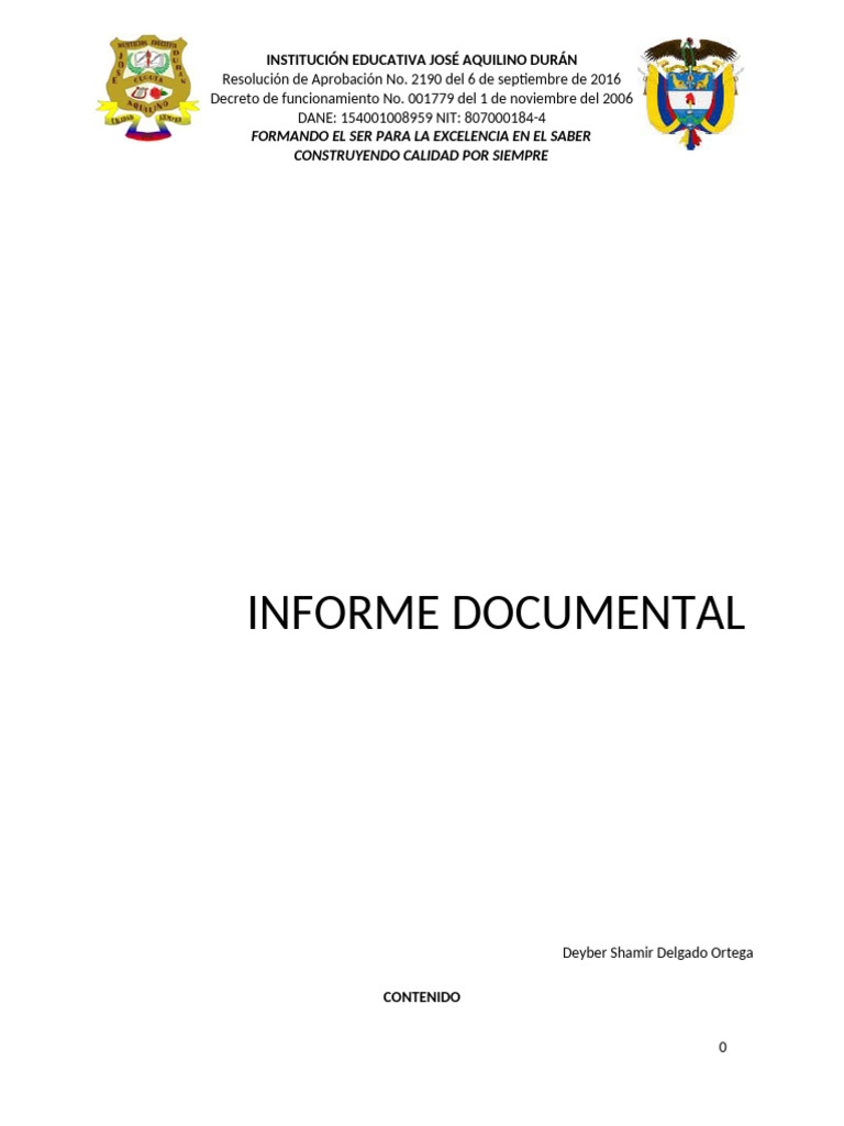 1.1.1. Informe Documental | PDF | Enseñando | Conocimiento