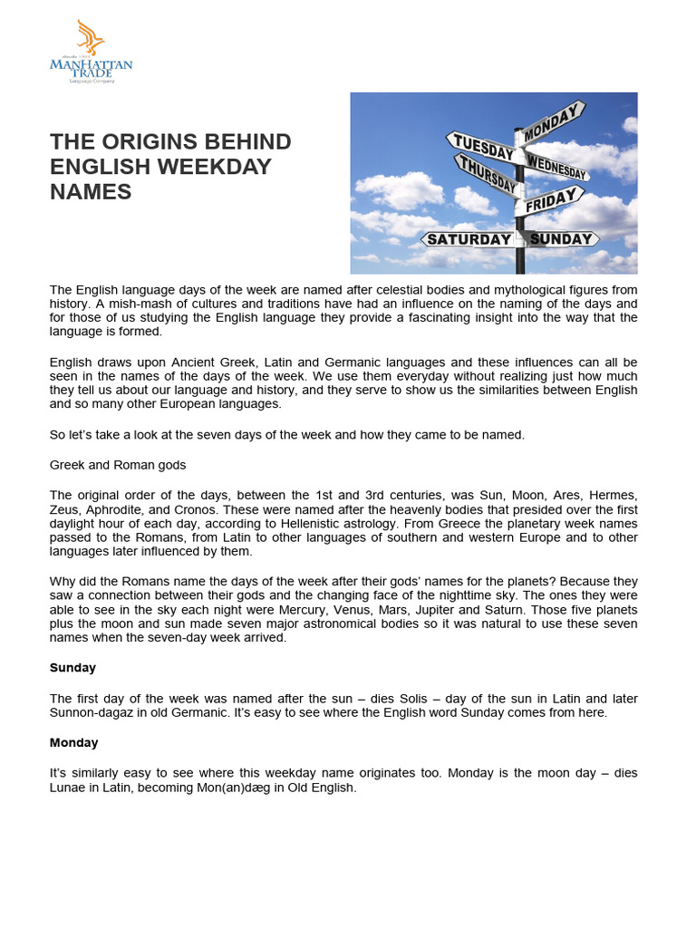 Weekday Names | PDF | Planets | Astronomy