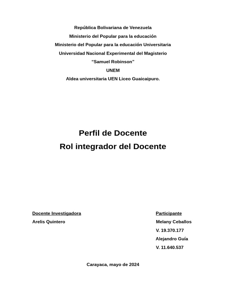 Perfil Docente | PDF | Maestros | Enseñando