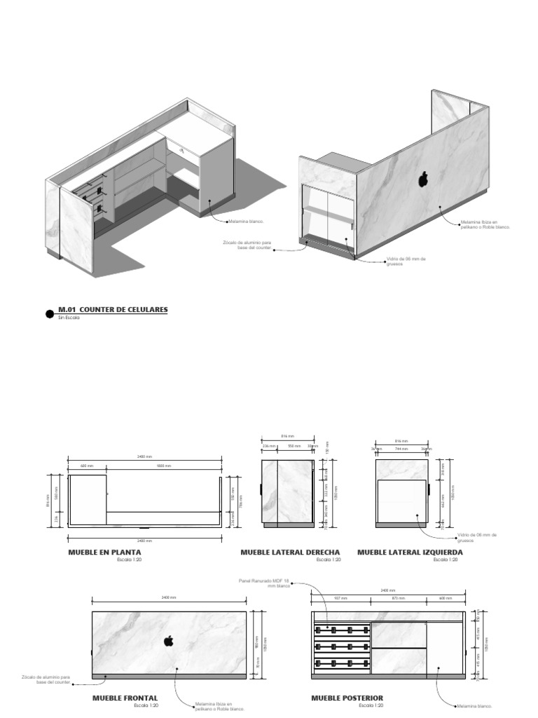 Diseño de Counter y Mueble para Celulares | PDF