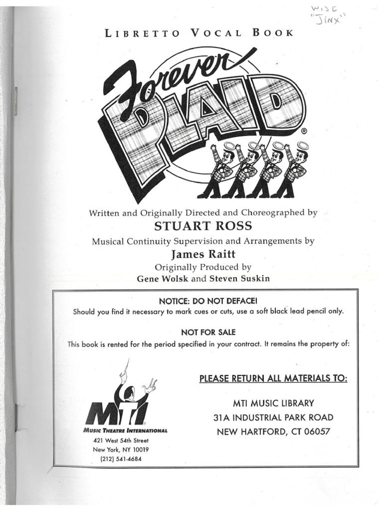 Forever Plaid Libretto | PDF