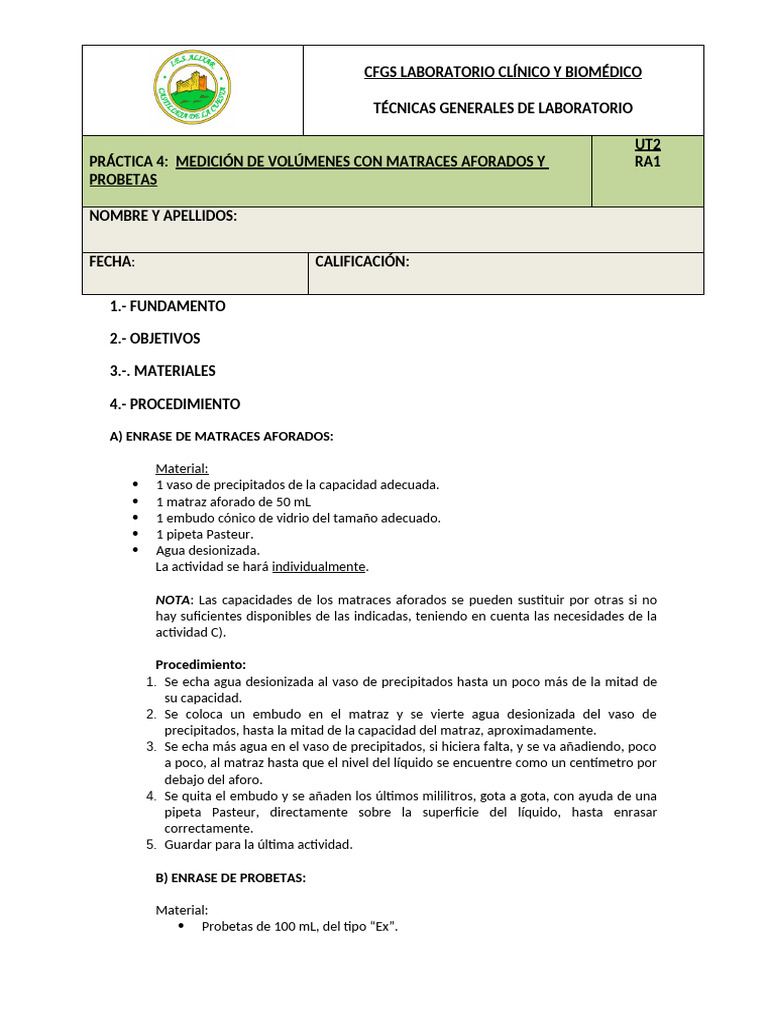 Práctica #4 TGL | PDF | Agua