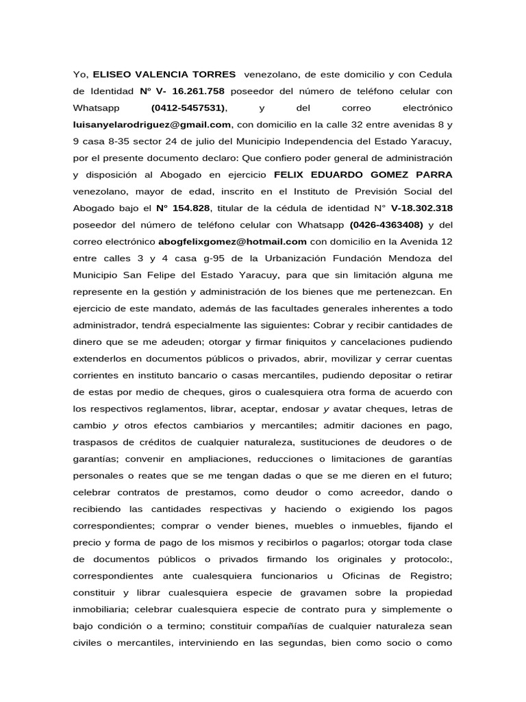 Revocatoria de Poder | PDF | Pagos