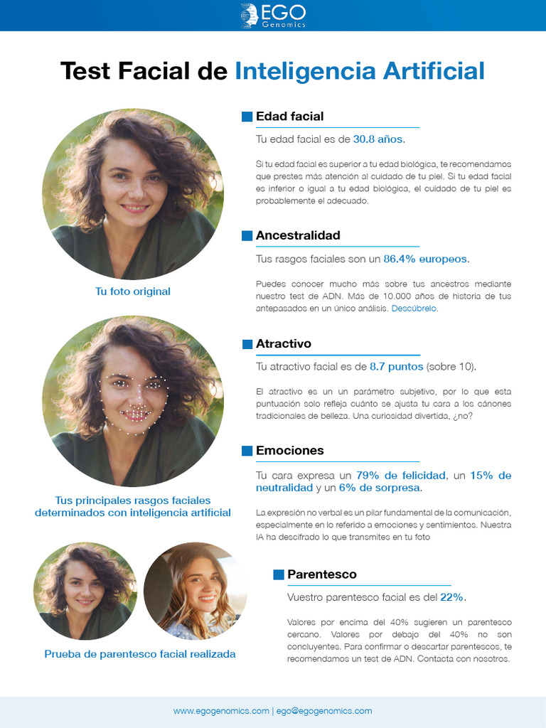 Test Facial IA EGO Genomics | PDF | Sicología | Ciencia cognitiva