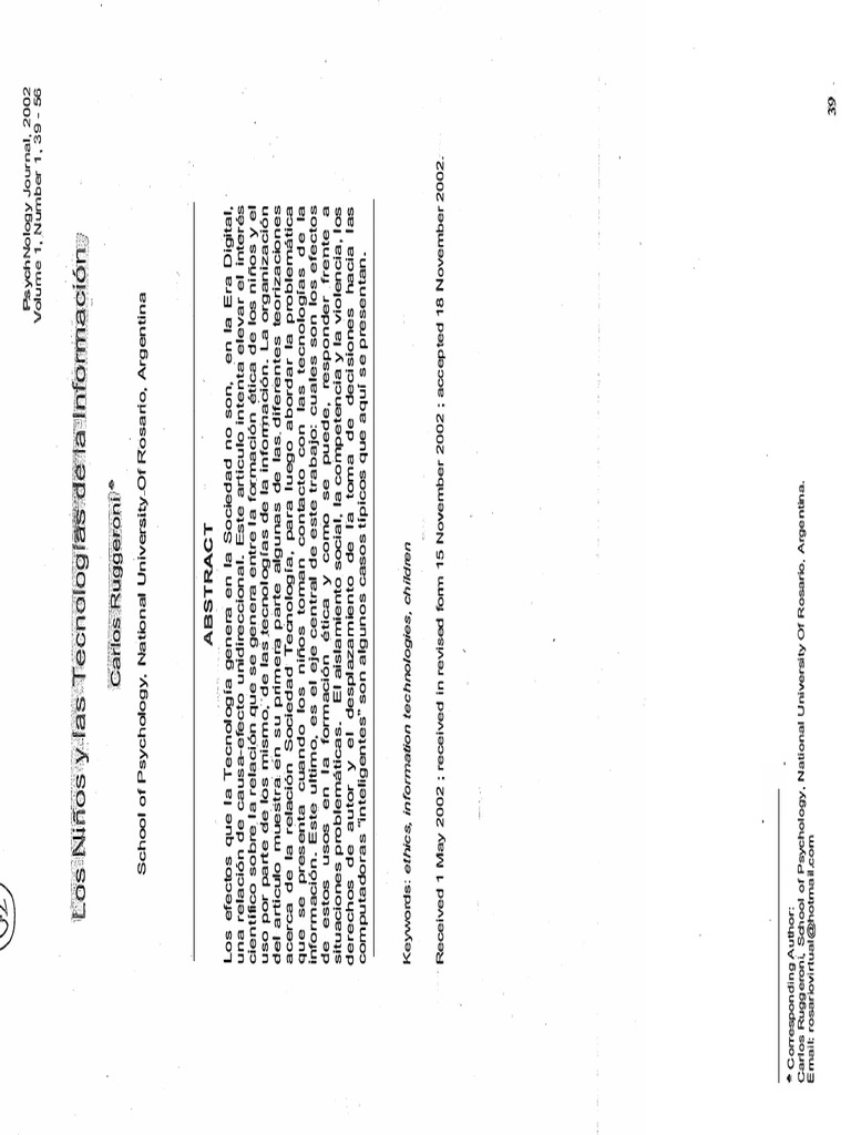 22- Ruggeroni - Los Niños y La Tecnologia de La Informacion | PDF | Sociedad | Tecnología de ...