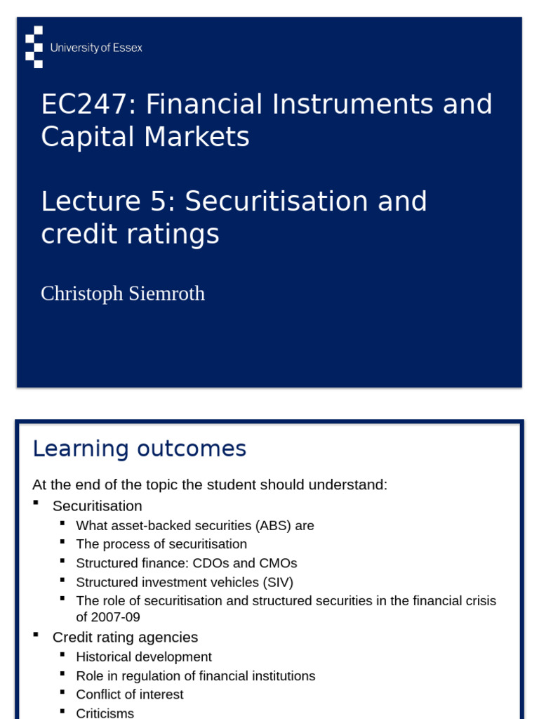 Securitisation & Bank Runs | PDF | Structured Investment Vehicle ...