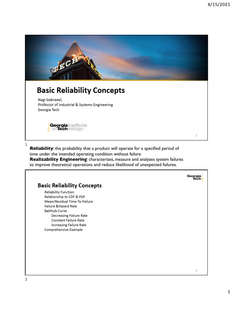 Module 2 - Reliability Concepts (Partial Notes) | PDF | Reliability ...