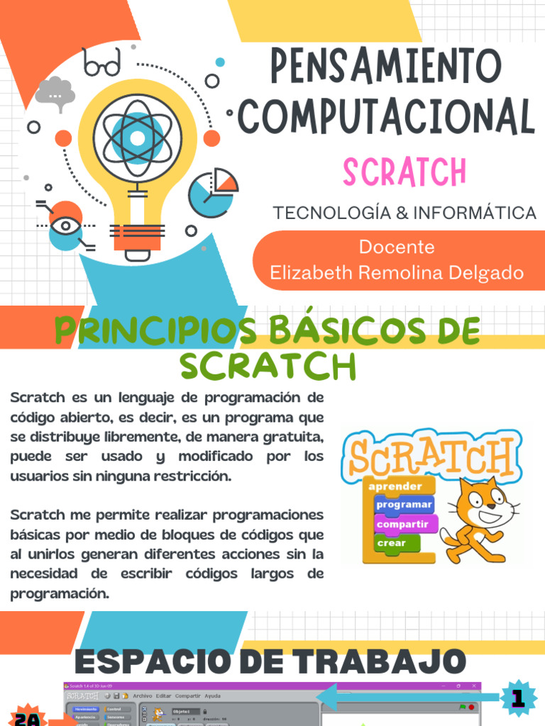 Principios básicos Scratch | PDF | Scratch (lenguaje de programación) | Programación de computadoras