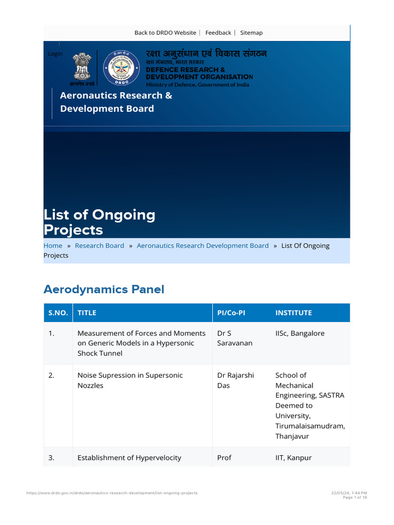 DRDO Ongoing Aeronautics Projects List | PDF | Welding | Construction