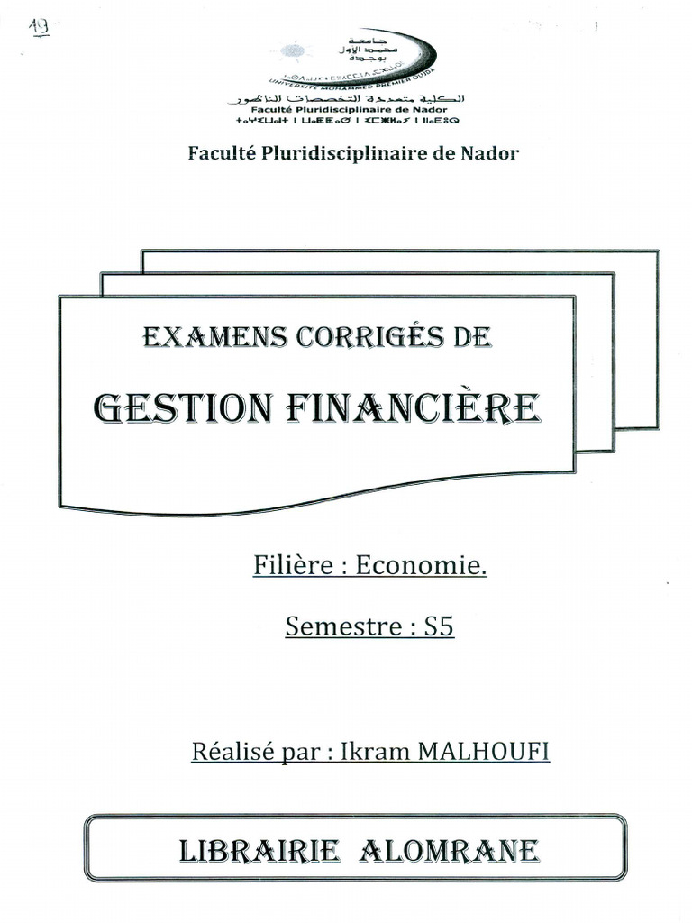 S5 Examens Corriges Gestion Financiere | PDF