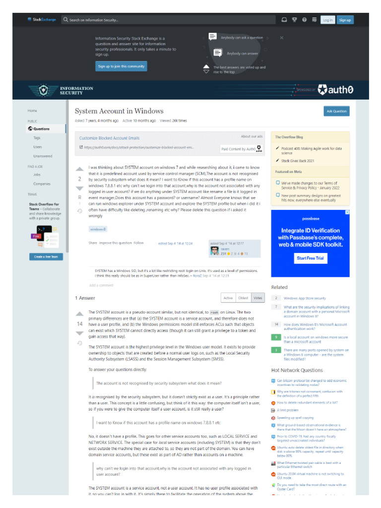 System Account in Windows PDF | PDF
