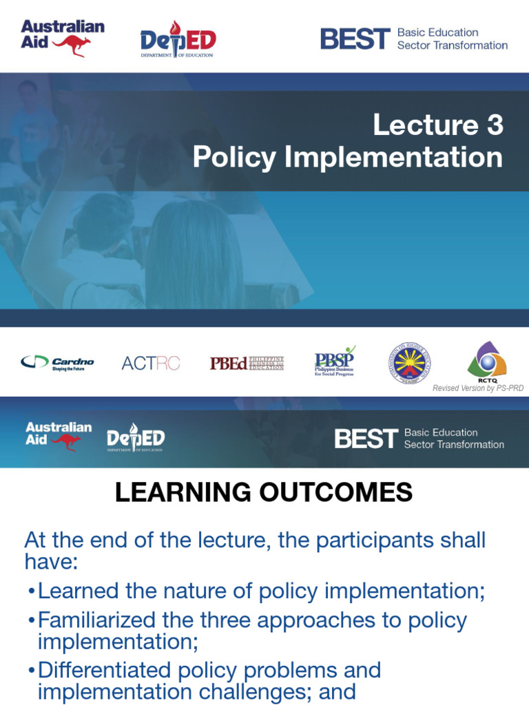 Lecture 3 - 00 Policy Implementation | PDF | Policy