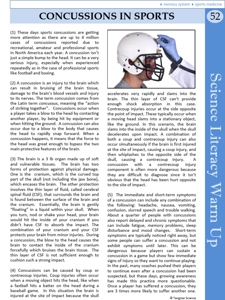 Ashli Godsey - Science Reading Article 52 - Concussions and Sports ...