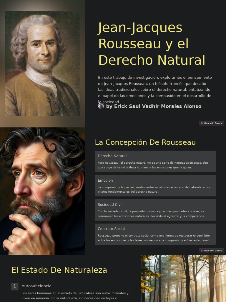 Jean Jacques Rousseau y El Derecho Natural | PDF | Contrato social ...