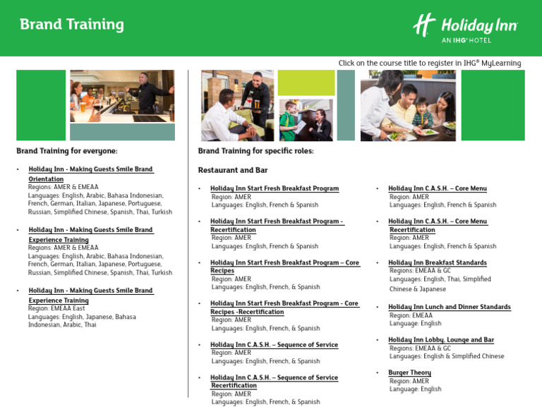 Holiday Inn Brand Training | PDF | Languages | Foreign Language Studies
