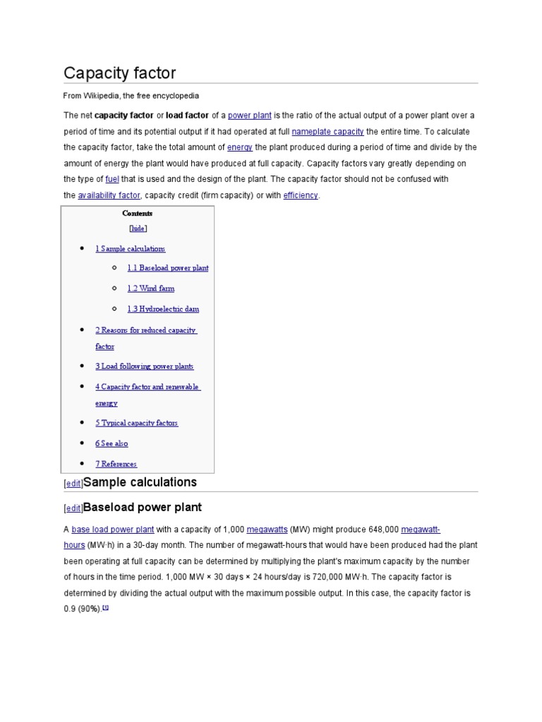 Plant Load Factor | PDF | Wind Power | Power Station